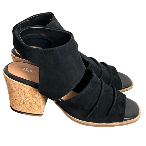 SAVA | Shoes | Sava Becca Black Suede Leather Heeled Sandals New In Box ...